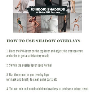 50 WINDOW SHADOW Overlays for Photoshop Botanic Shadows Window Light ...