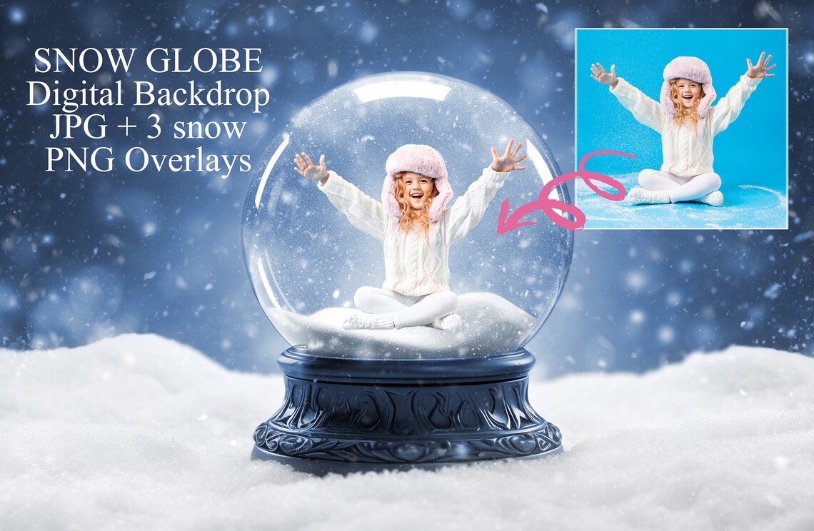 Snow Globe Background Composites Christmas Backdrop for Photoshop ...