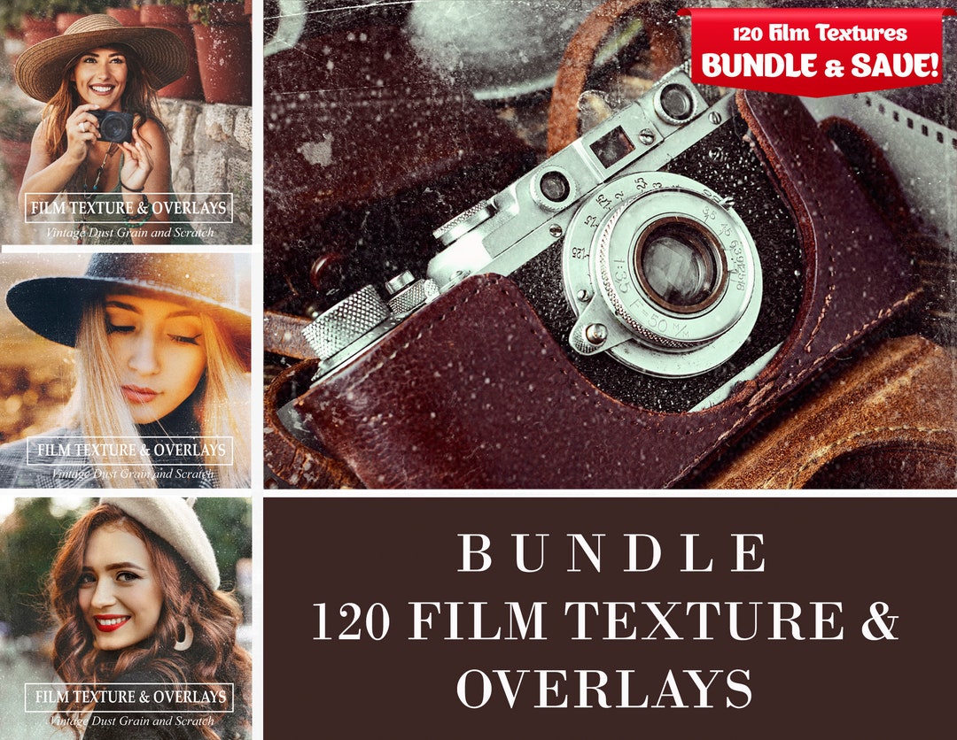 120 Film Texture & Overlays BUNDLE, Film Dust Grain Scratch Photo ...