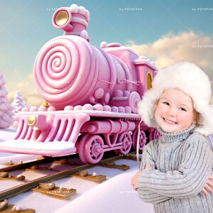 5 Polar Express Christmas Digital Backdrop for Kids North Pole Train ...