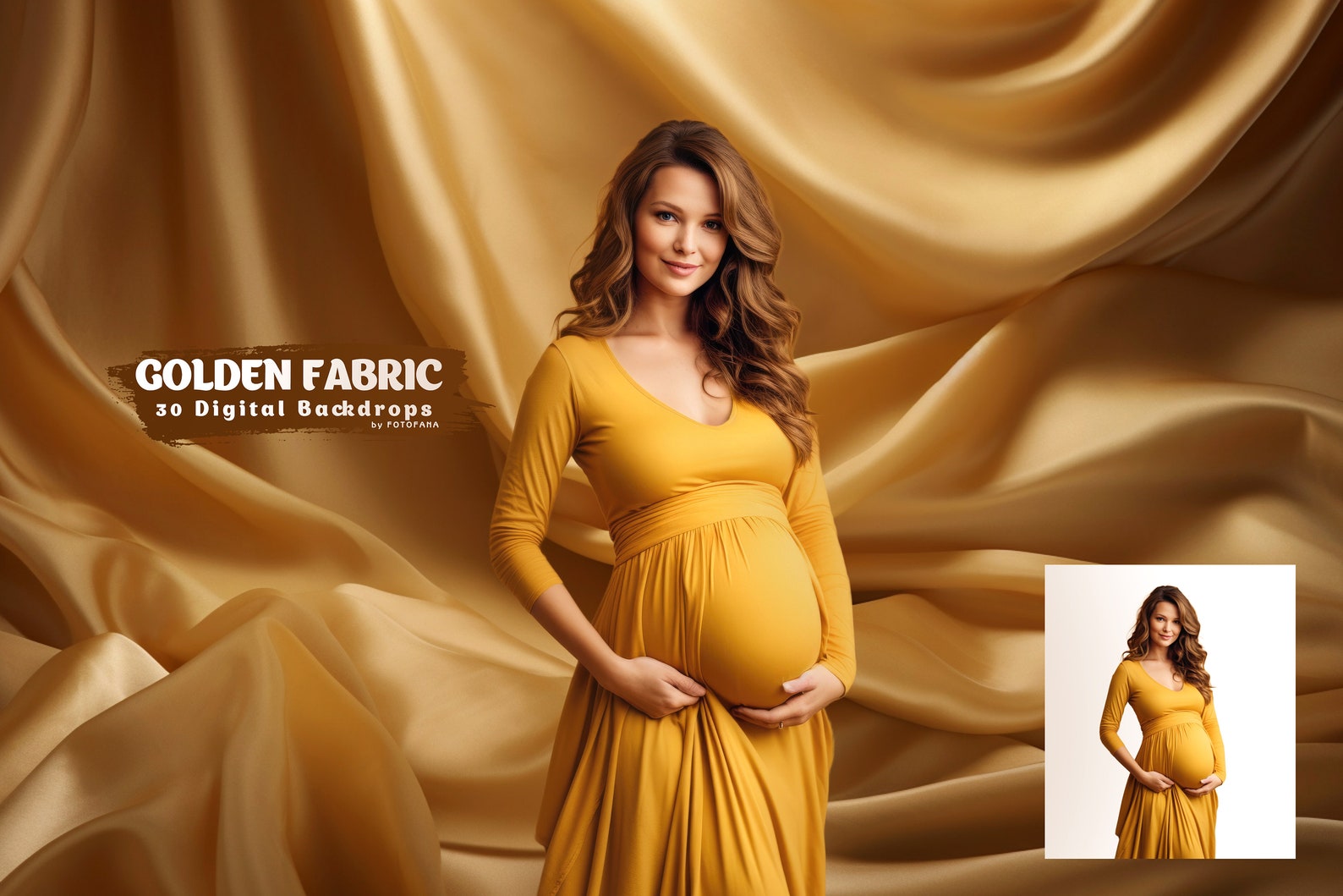 30 Golden Flowing Fabric Maternity Digital Backdrop Overlays Silk ...