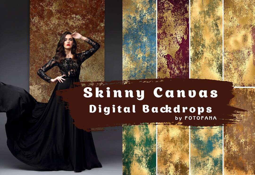 12 Golden Skinny Canvas Digital Backdrops, Maternity Backdrop, Studio ...