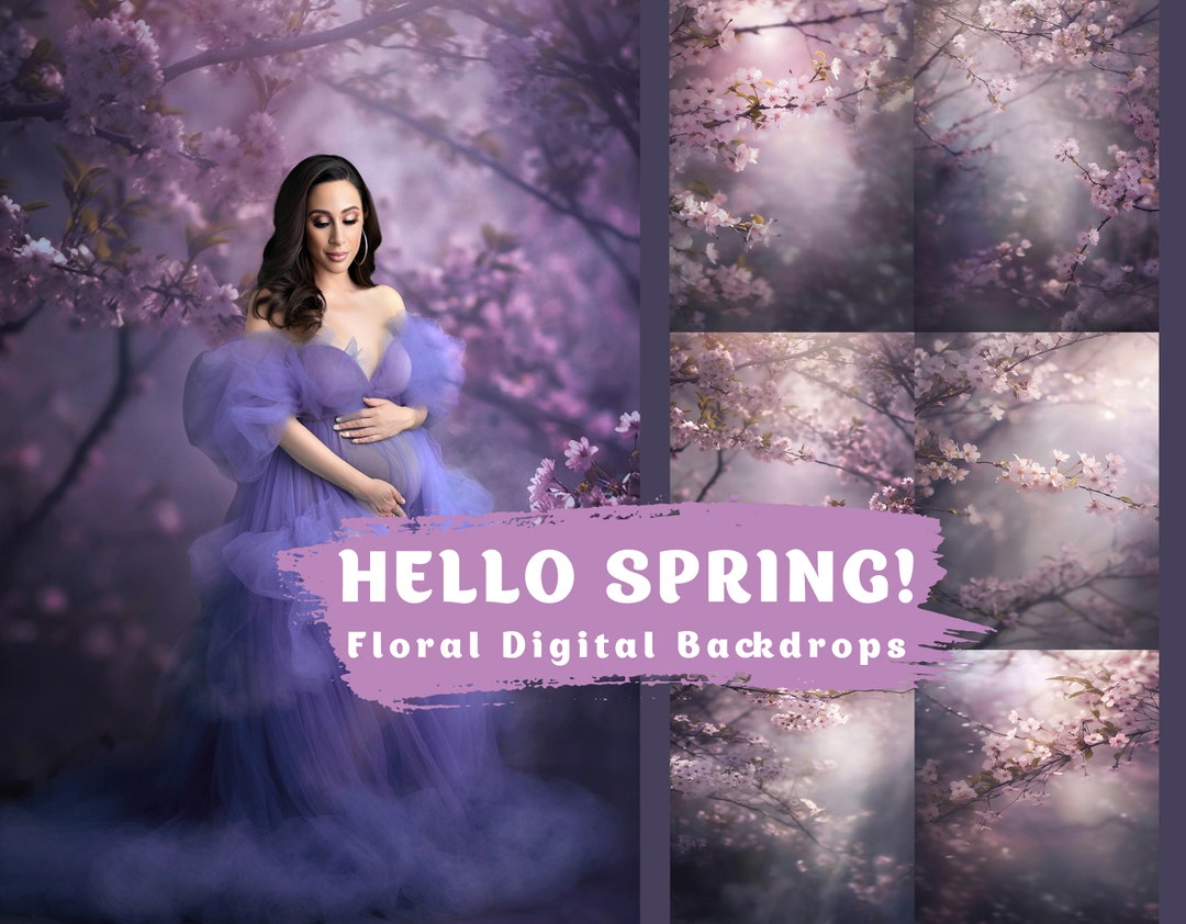 Floral Fine Art Spring Digital Backdrops Maternity Overlays Photography ...