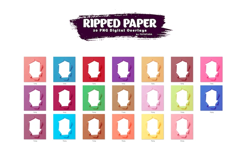 20 Ripped Paper Digital Backdrop Maternity Overlay Weddind Portret ...
