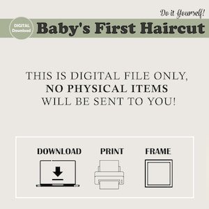 Baby's First Haircut Custom Baby Gift First Hair Room Decor Printable ...