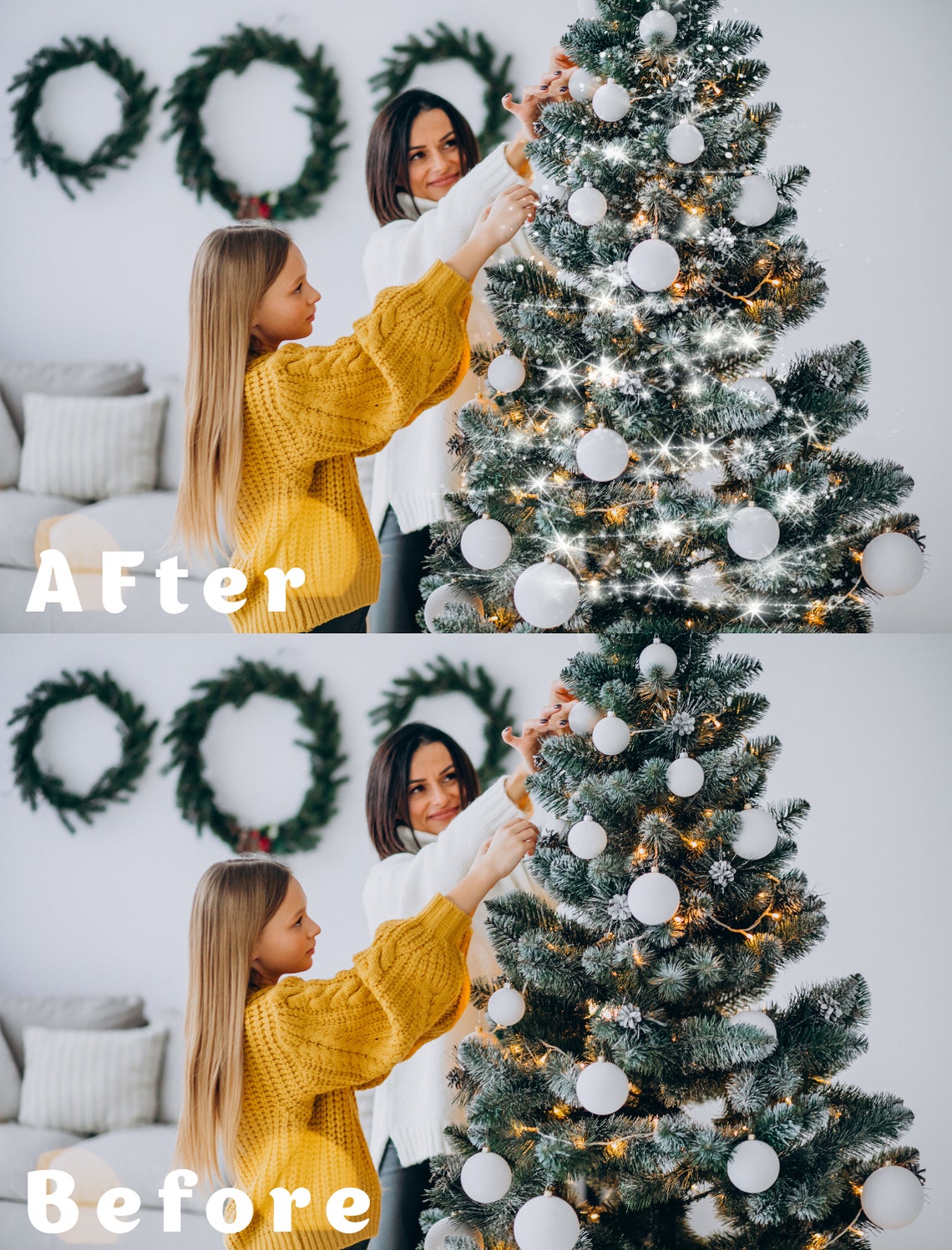 60 Christmas Tree Lights Bokeh Light Overlays Christmas Overlays Fairy ...
