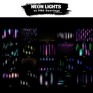 20 Neon Lights Overlay Glowing Light Photoshop Overlay Halo Maternity ...