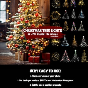 60 Christmas Tree Lights Bokeh Light Overlays Christmas Overlays Fairy ...