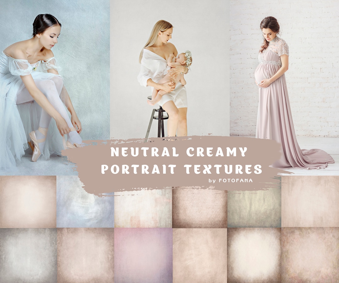 12 NEUTRAL CREAMY TEXTURES Portrait Photography Backdrops Digital ...