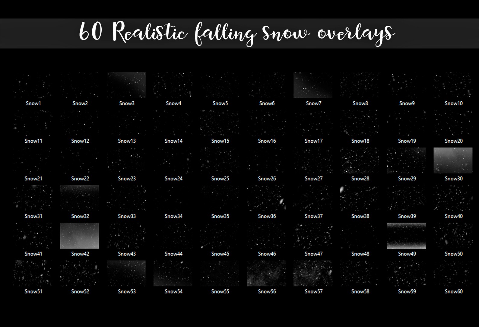 60 Realistic Falling Snow Overlays, Falling Snow, Photoshop Overlays ...