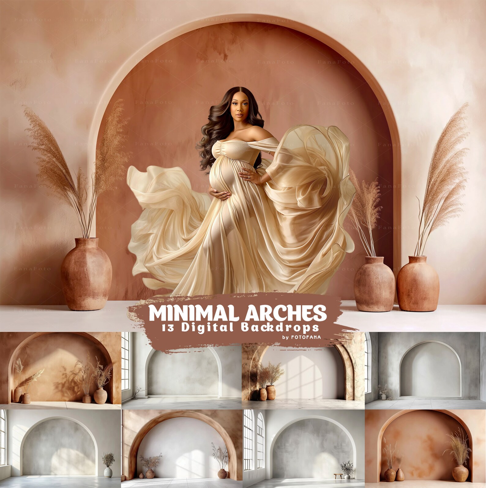 13 MINIMAL ARCHES Digital Backdrops Maternity Backdrop Overlays Studio ...
