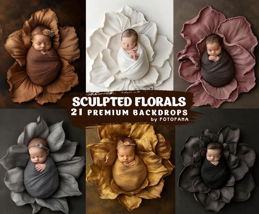 Floral Newborn Digital Backdrop for Fine Art Baby Photography, Blossom ...