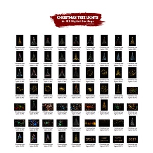 60 Christmas Tree Lights Bokeh Light Overlays Christmas Overlays Fairy ...