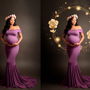 Floral Shining Maternity Rings Overlays Gold Maternity Floral Overlays ...