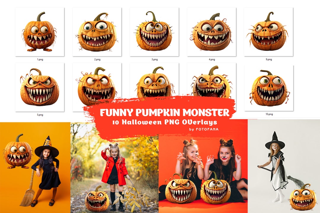 Halloween Clipart Pumpkin Clipart Halloween Digital Overlay Pumpkin ...