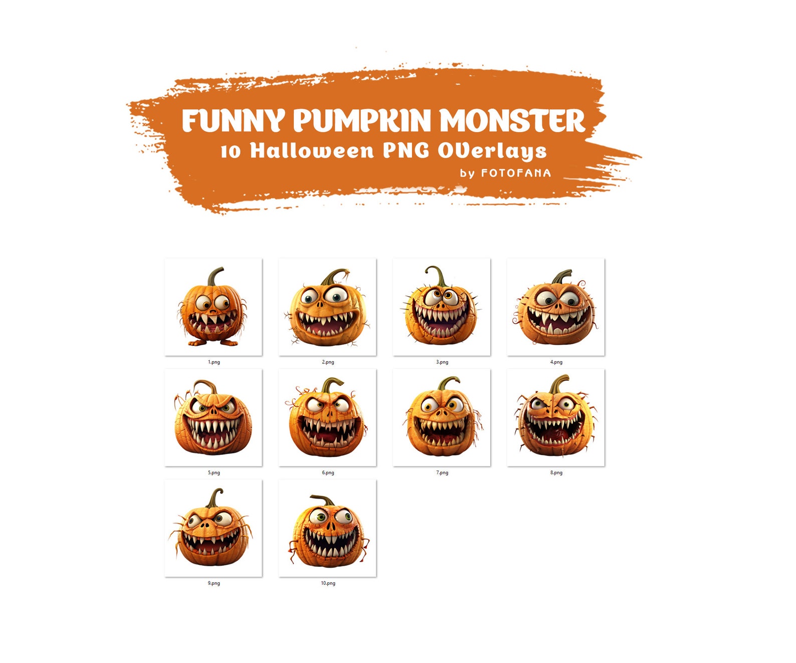 Halloween Clipart Pumpkin Clipart Halloween Digital Overlay Pumpkin ...
