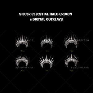 6 Celestial Halo Crown Overlays Crown Goddess Headpiece Celestial Spike ...