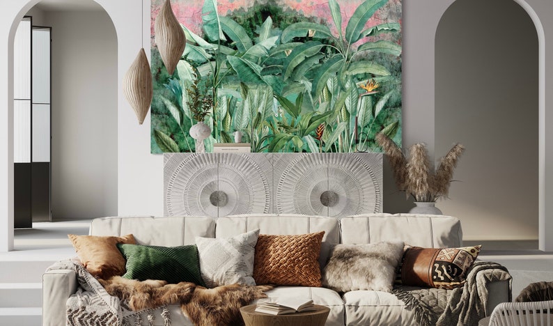 Palm Tree Wallpaper, Peel and Stick, Removable Wall Decor - Etsy