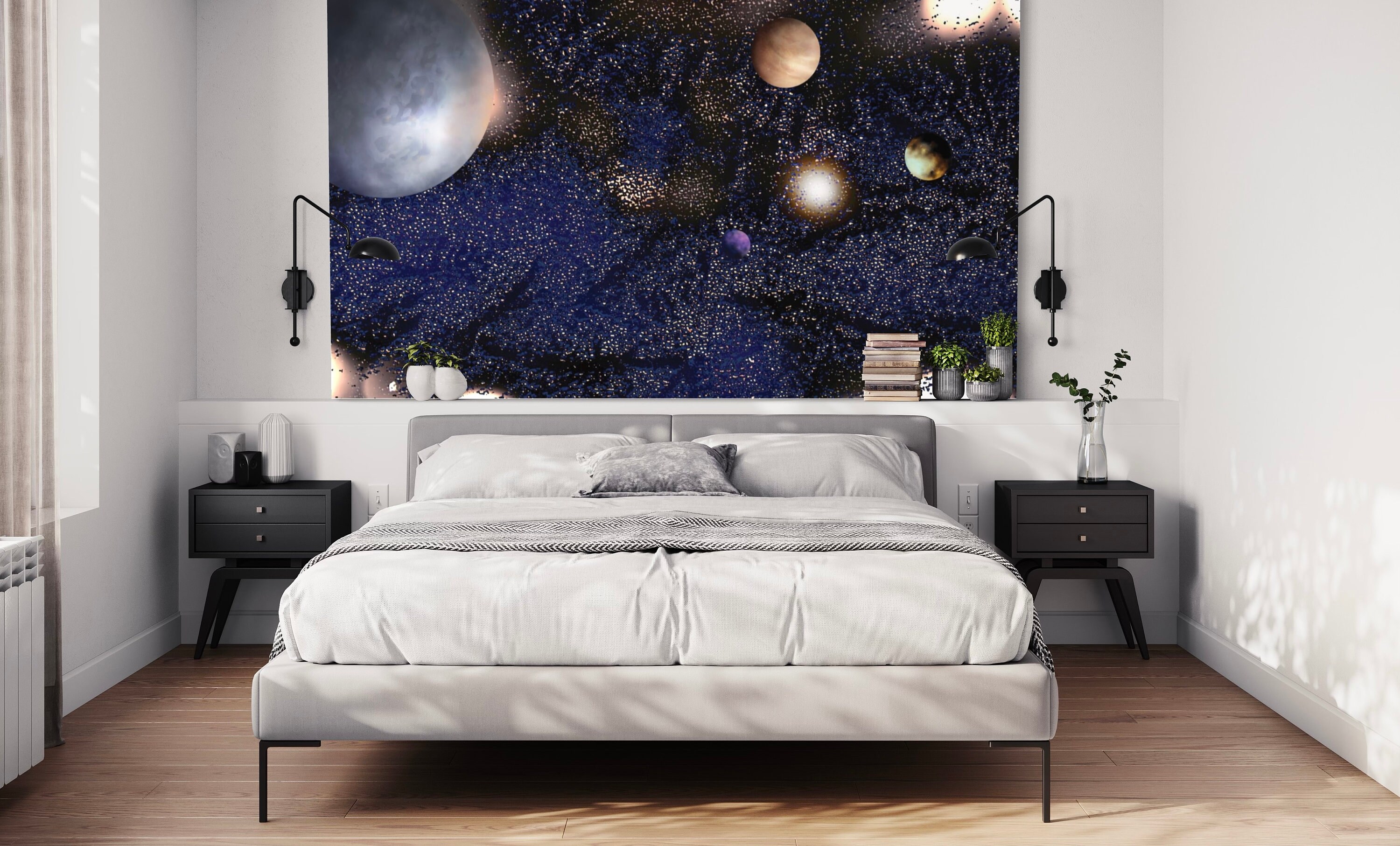 Vintage Cosmos Wallpaper, Peel and Stick, Removable, Self Adhesive ...