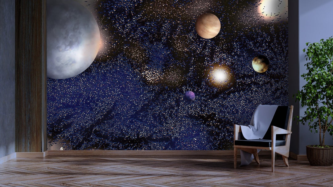 Vintage Cosmos Wallpaper, Peel and Stick, Removable, Self Adhesive ...