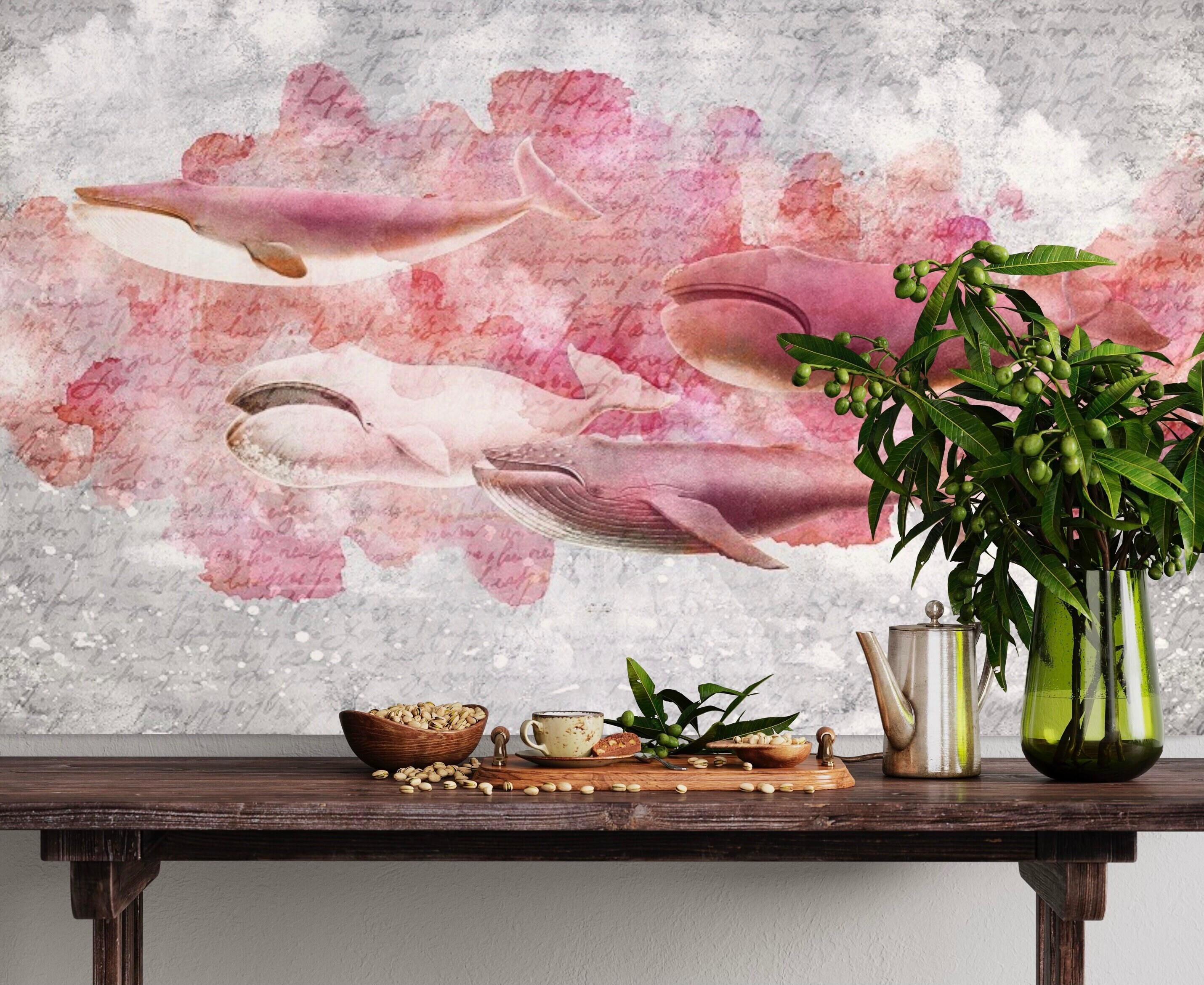 Red Whale Wallpaper, Renter Friendly, Removable Peel and Stick, #F12 - Etsy