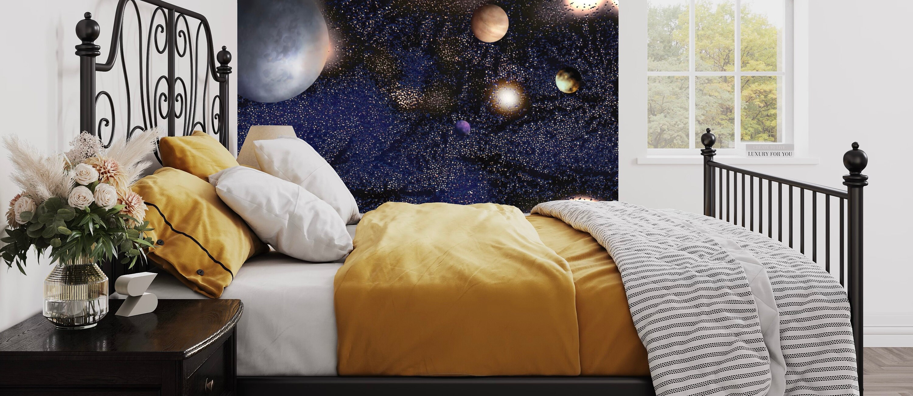 Vintage Cosmos Wallpaper, Peel and Stick, Removable, Self Adhesive ...