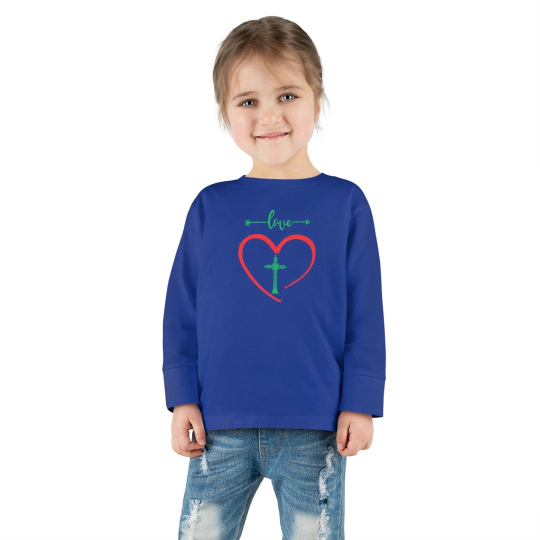 Love, Cross Sweat-shirt for Kids, Gift for Girls and Boys, Toddler Long ...