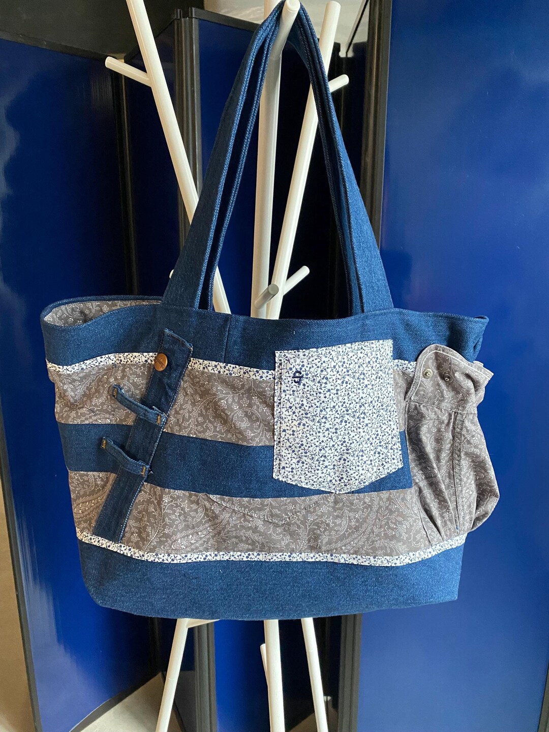 Custom Made, XXL Bag, Memory Bag Made From Your Loved Ones Shirt, Denim ...