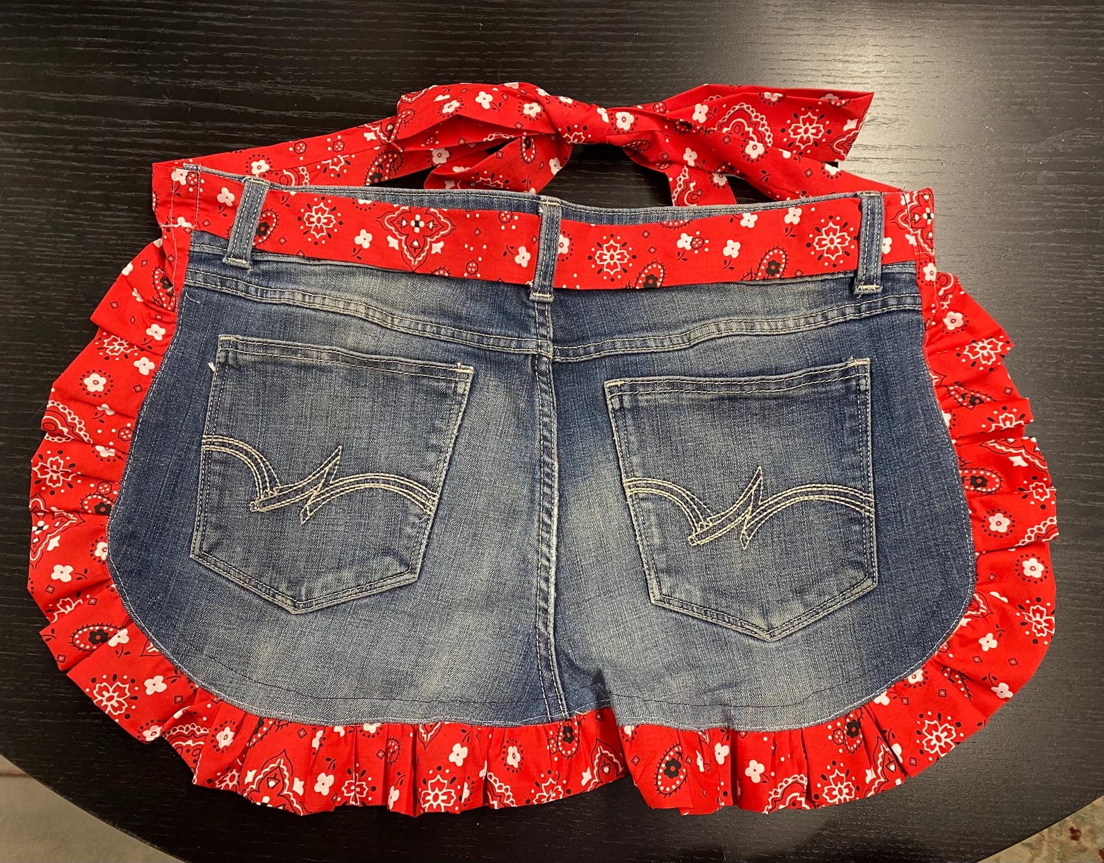 Apron-reclaimed / Up-cycled From Jeans wrangler Boot Cut and Red ...