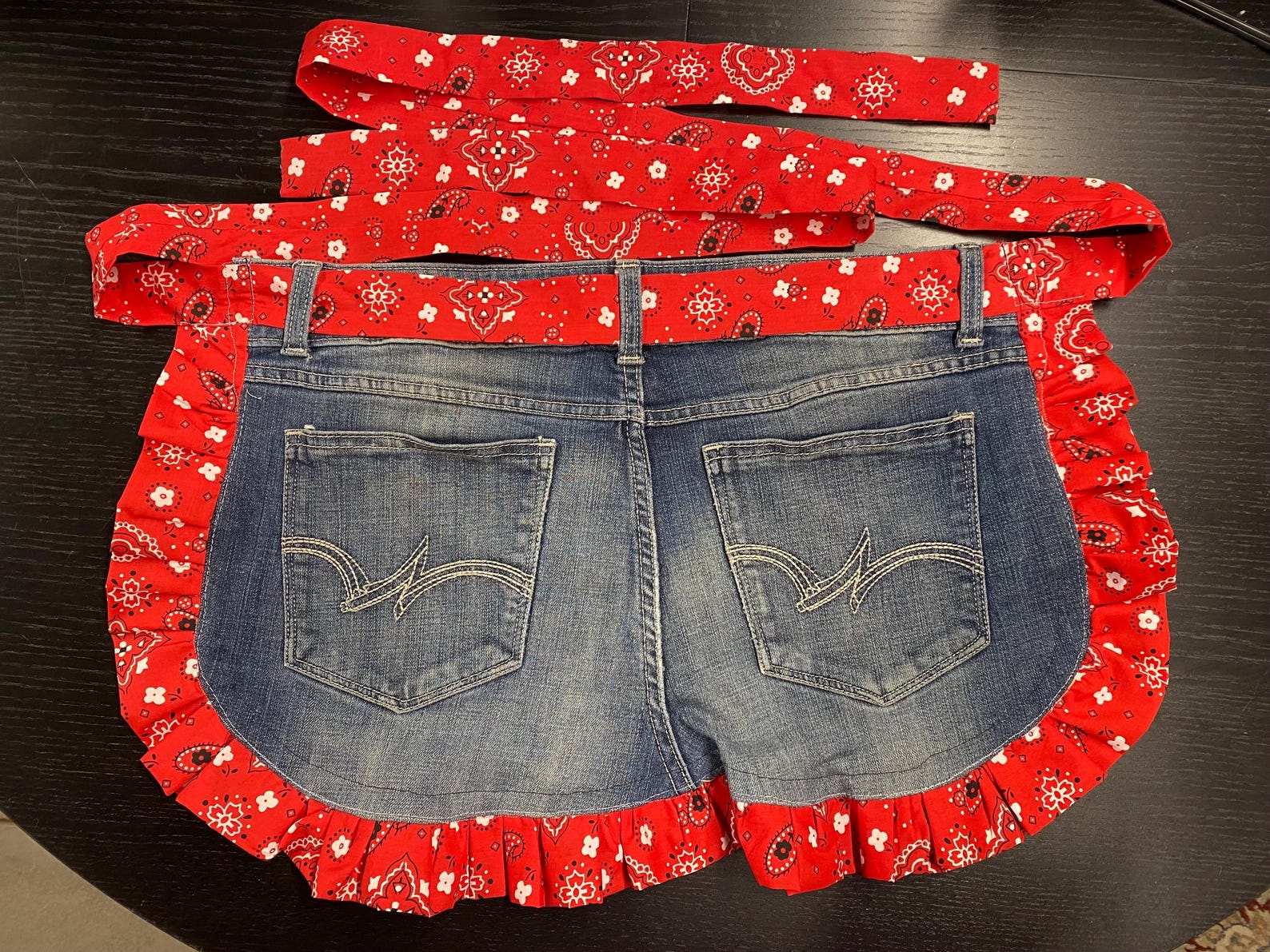 Apron-reclaimed / Up-cycled From Jeans wrangler Boot Cut and Red ...