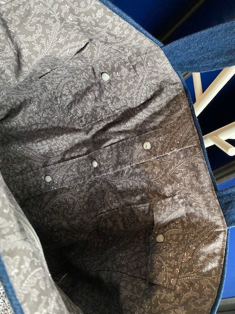 Custom Made, XXL Bag, Memory Bag Made From Your Loved Ones Shirt, Denim ...