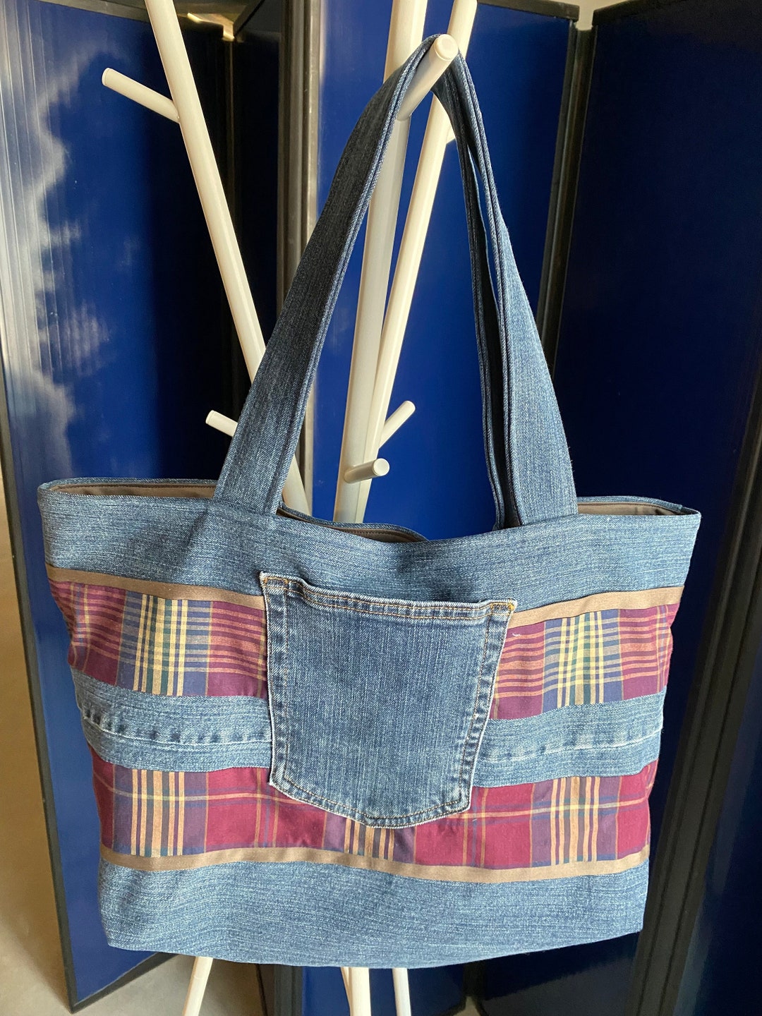 Custom Made, XXL Bag, Memory Bag Made From Your Loved Ones Shirt, Denim ...
