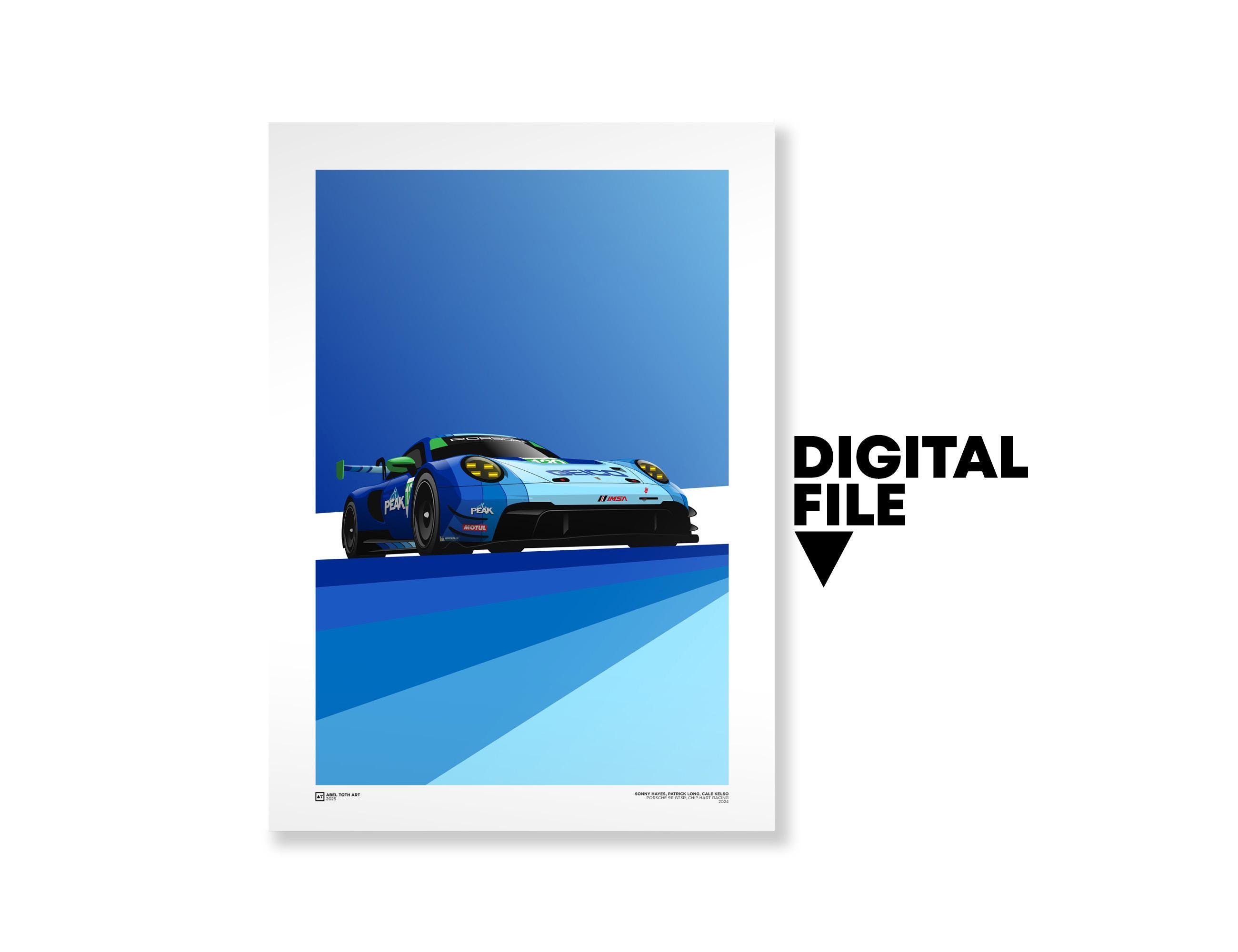 Porsche 911 GT3R Poster: Sonny Hayes, Chip Hart Racing (digital ...
