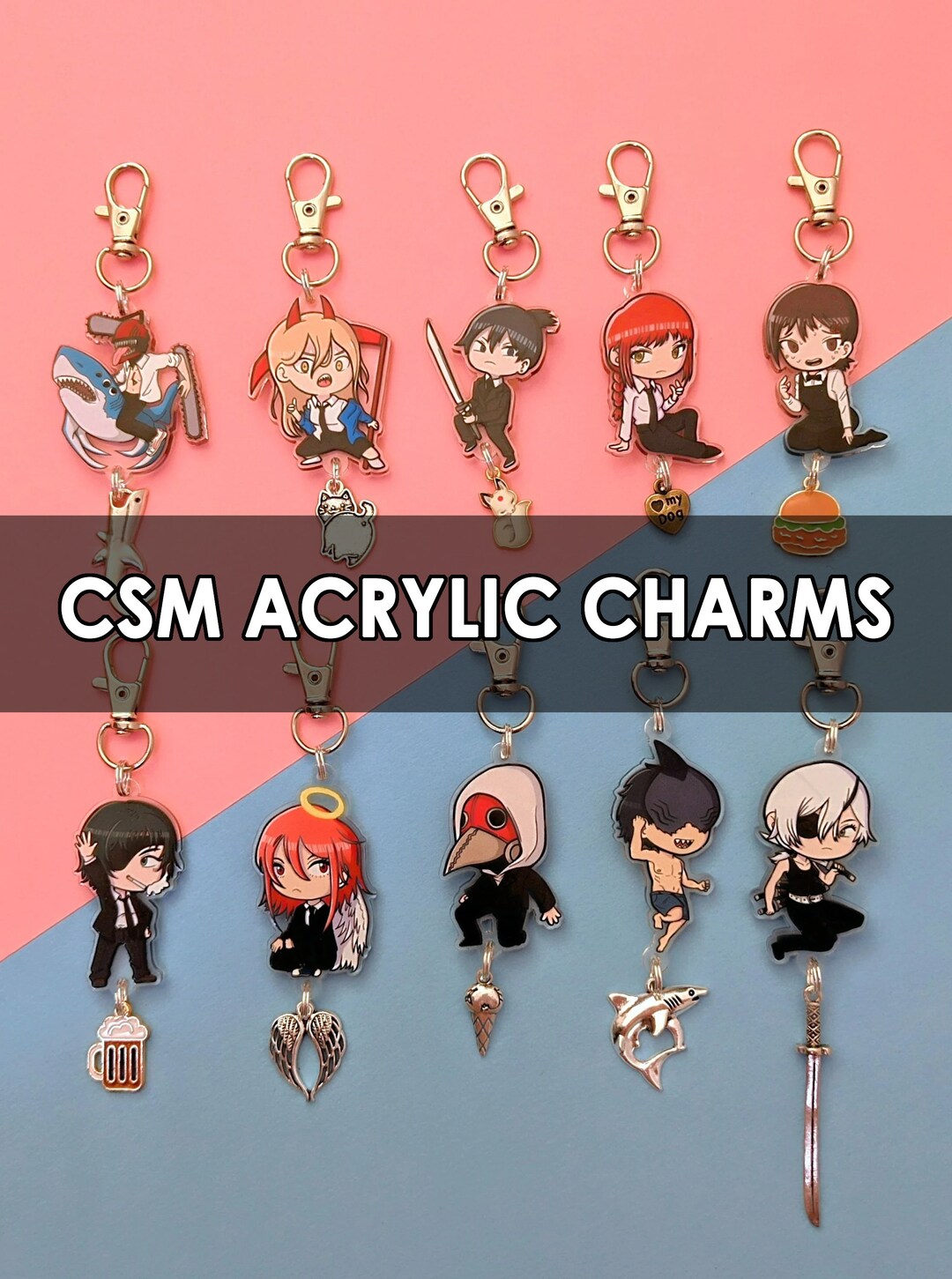 CSM Clear Acrylic Anime Charms - Etsy