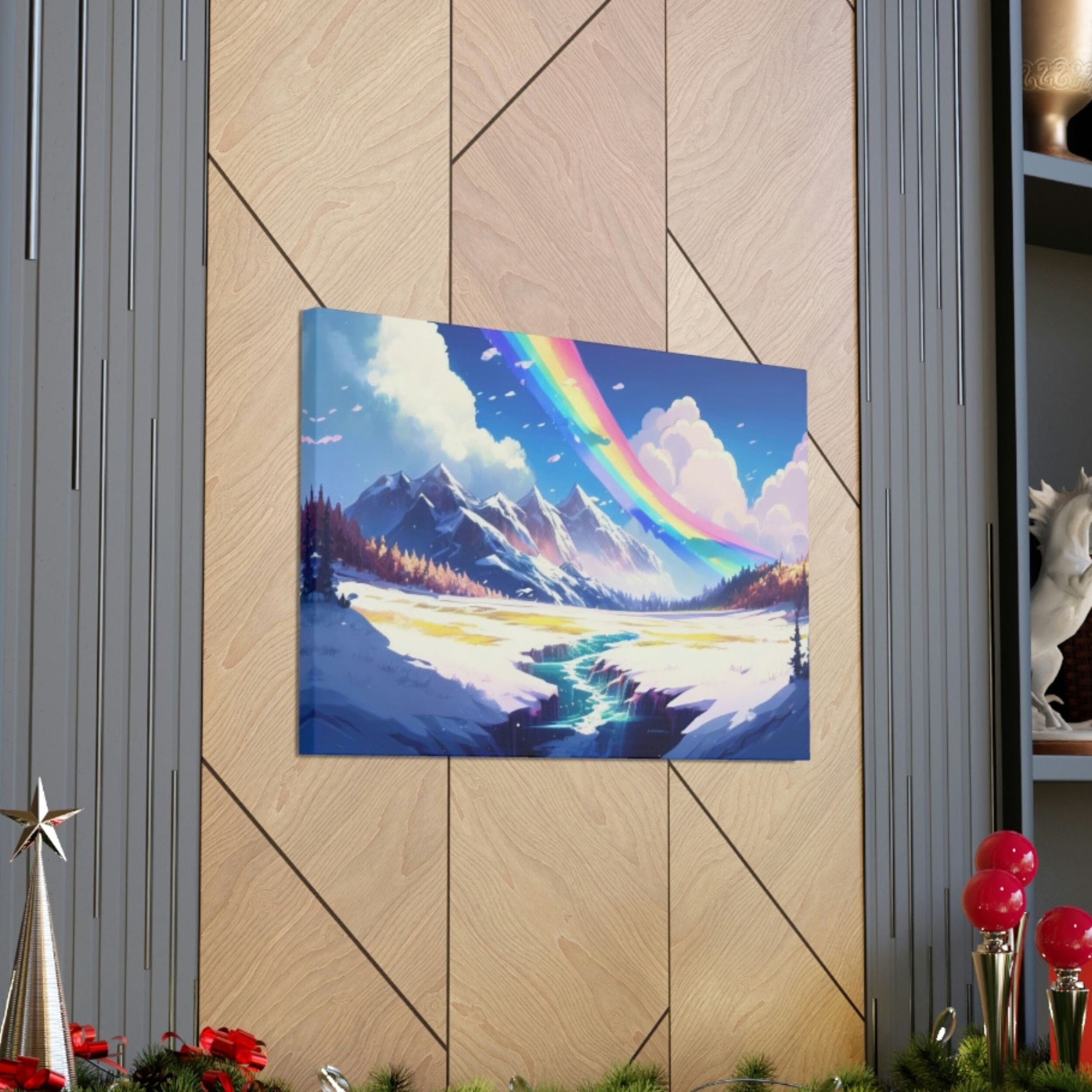 Rainbow Snowfield PRINTABLE AI Art Decor for Your Wall Downloadable AI ...