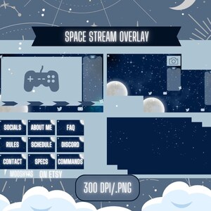 Space Moon Twitch/youtube Overlay Space Themed Twitch Assets Streaming ...
