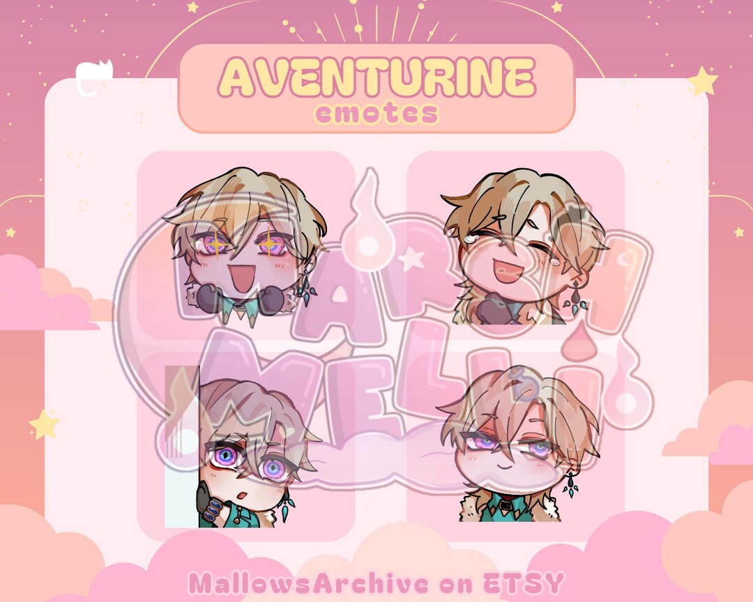 4 Honkai Twitch Emote Pack Chibi Aventurine HSR for Discord, Youtube ...
