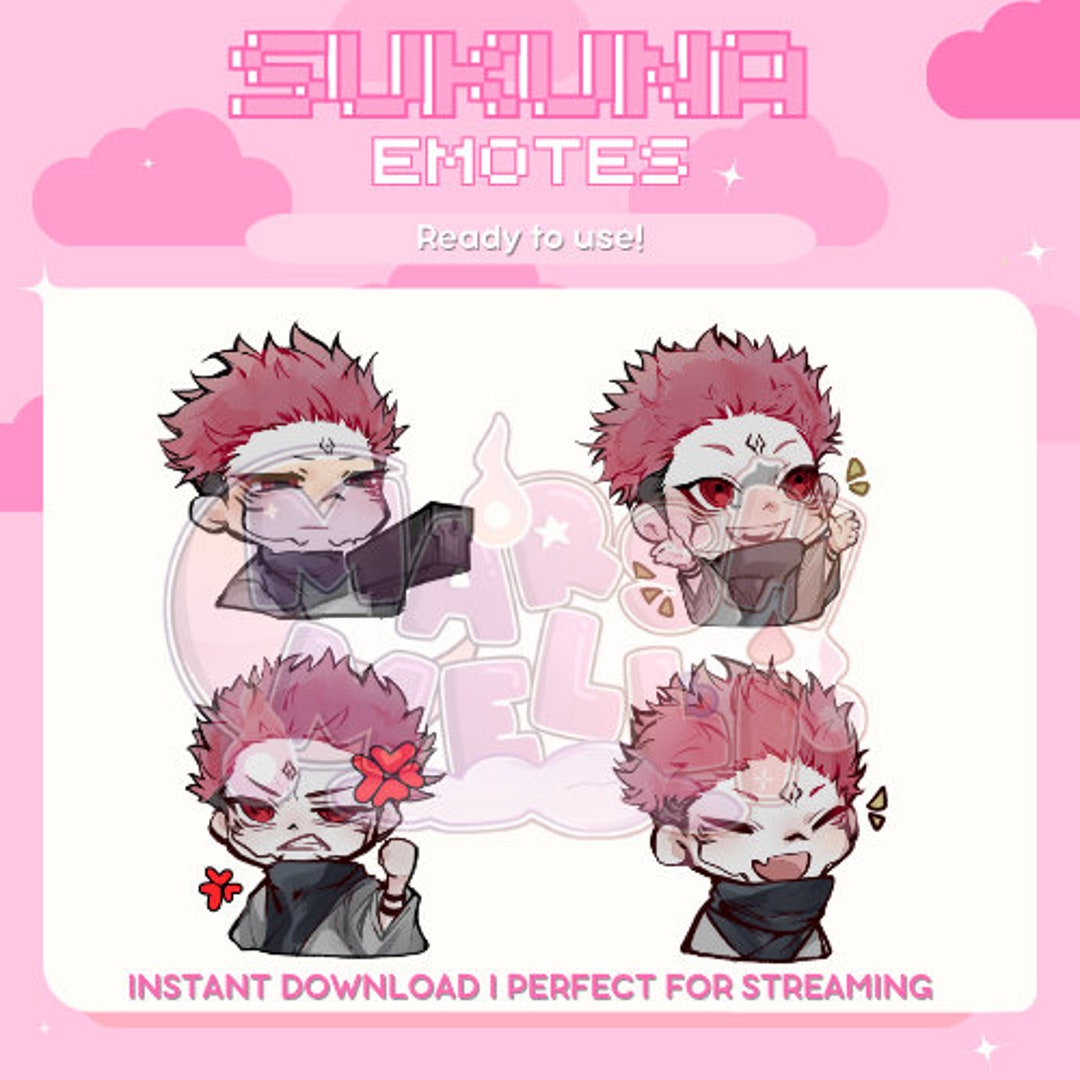 Sukuna Emote Jujutsu Curse Itadori Hype Laugh Mad 4 Pack - Etsy
