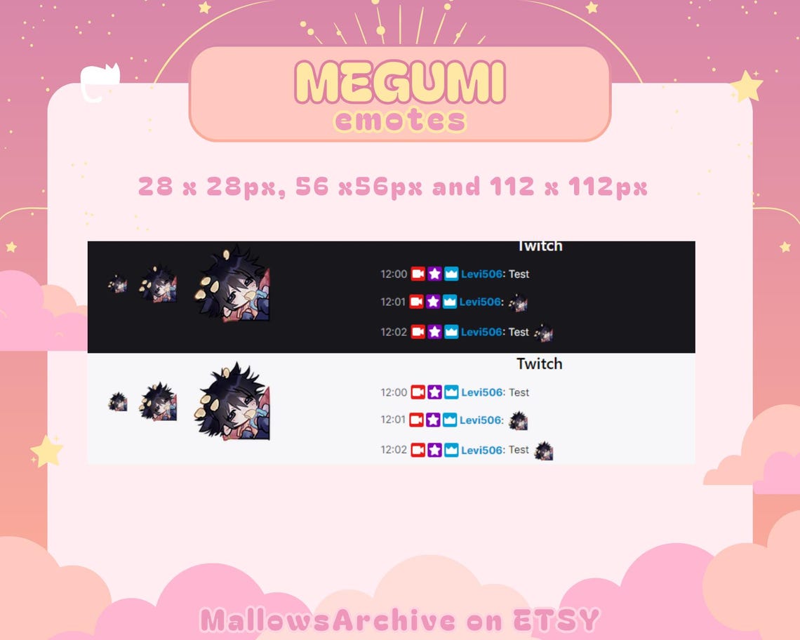 4 Megumi Fushiguro JJK Emotes/sticker Pack Streaming on Twitch/youtube ...