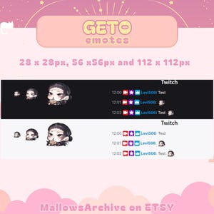 4 Kawaii Twitch Emote Pack Chibi Geto JJK for Discord, Youtube Cute ...