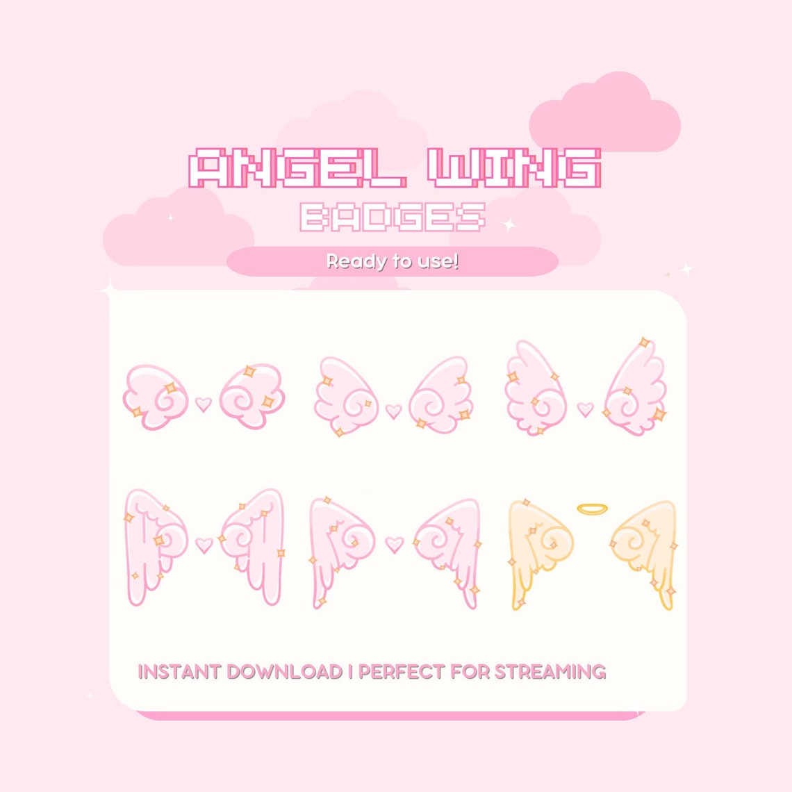 Angel Wing Sub Badges for Twitch/youtube/discord Bit Badges Twitch Sub ...