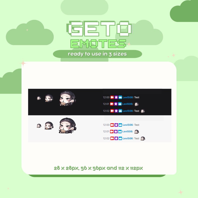 4 Kawaii Twitch Emote Pack Chibi Geto JJK for Discord, Youtube Cute ...