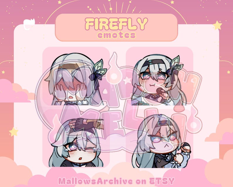 Firefly Emotes for Twitch, Discord, Youtube Streamer Honkai Star Rail ...