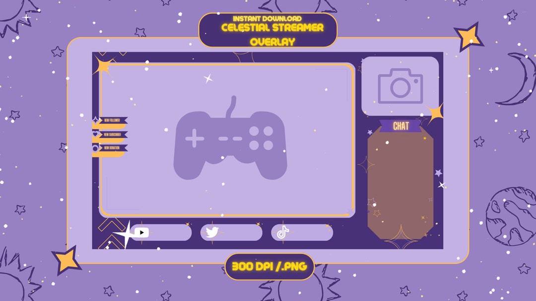 Streaming Overlay for All Platforms Futuristic Star Themed - Etsy