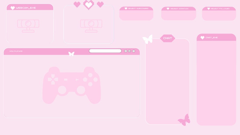 Cozy Stream Overlay for Twitch, Youtube Pastel Overlay Stream Package ...