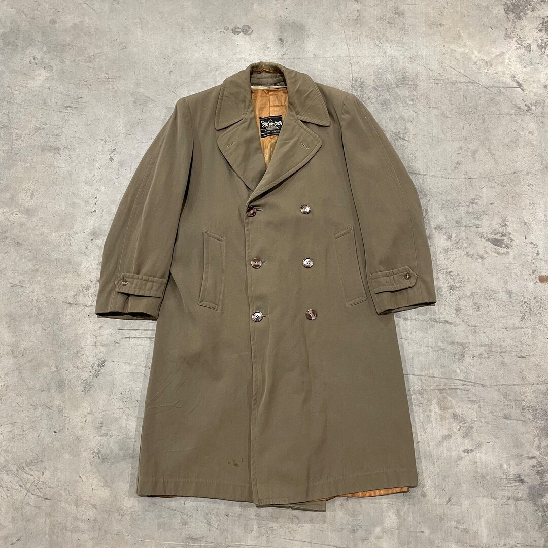Stunning 1950’s Heavy Wool Gabardine Overcoat - Etsy UK