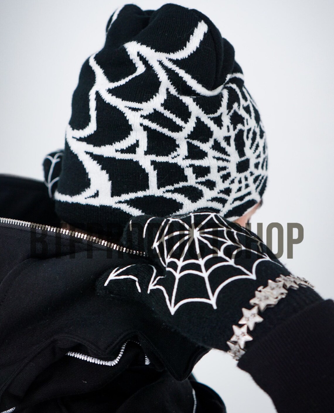 Spider Web Black Gloves | Black Gloves | Web Gloves | Y2K Black Web ...