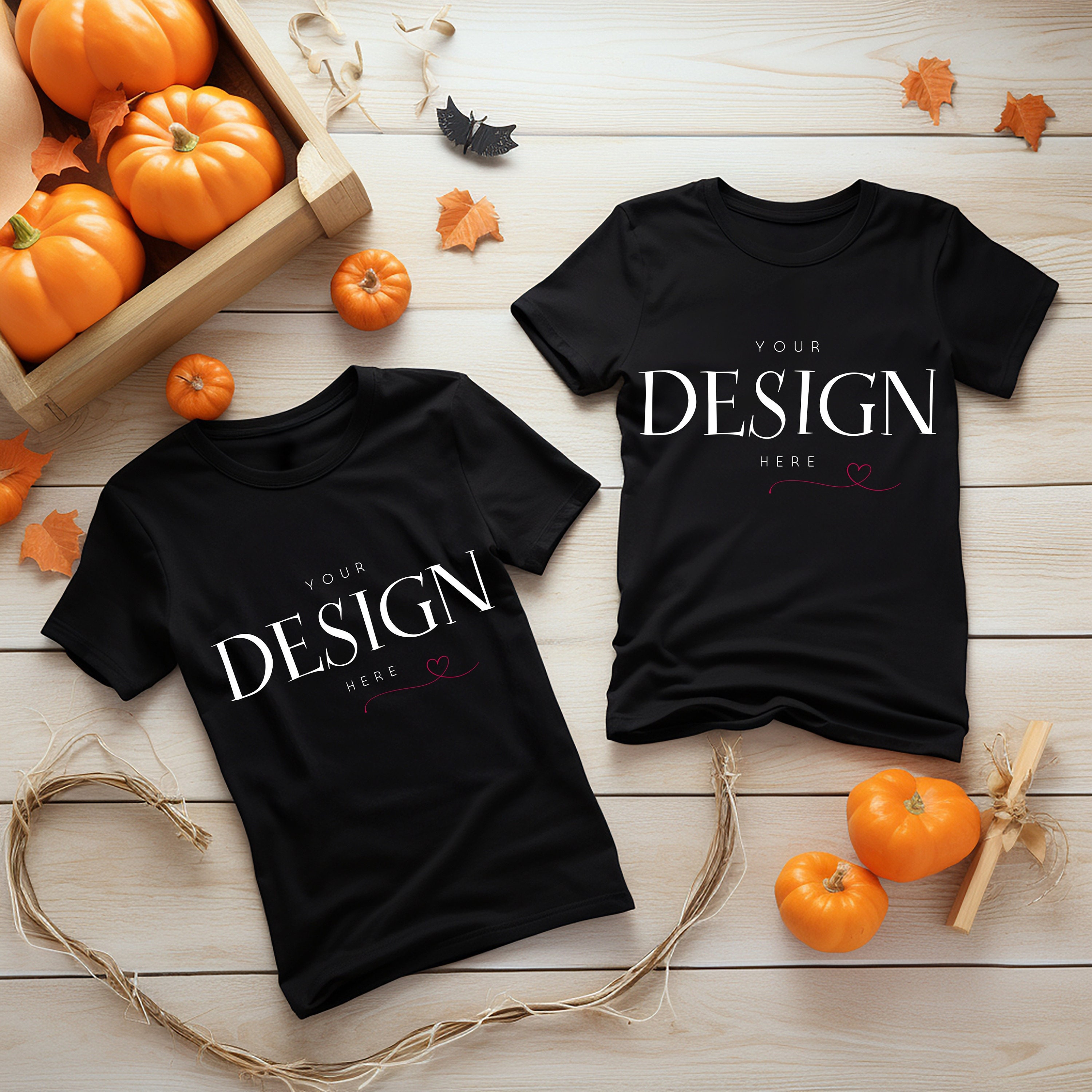 20 X Black Orange Tshirt Mockup, Halloween Mockup Shirt, Halloween ...