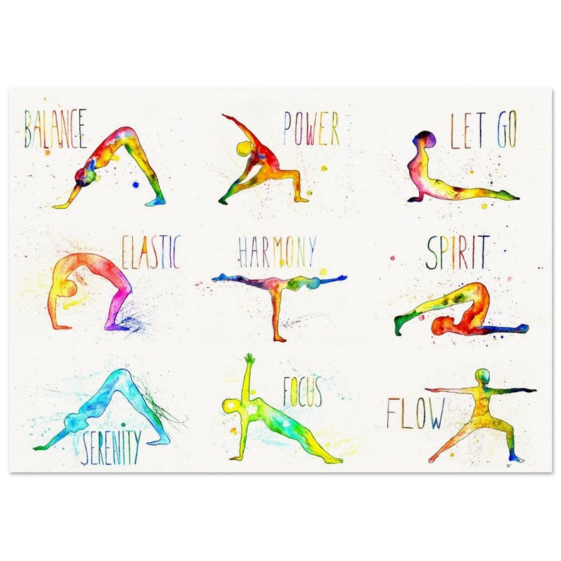 Hand-painted Watercolor Painting Directly From the Artist, Yoga, Wall ...