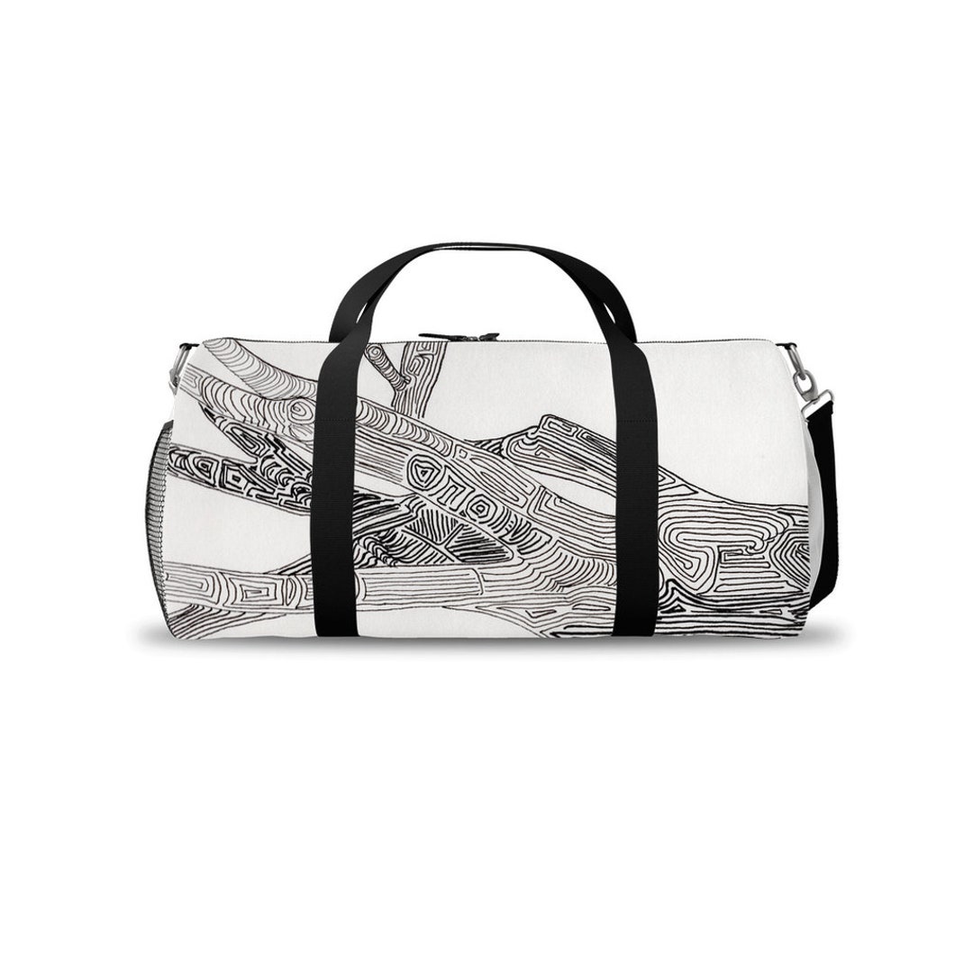 Duffle Bags: Hand Drawn Tree With Line Patterns - Etsy